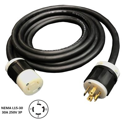 30 AMP 250 VOLT 3 PHASE NEMA L15-30 CORD SET - SOOW – Cords and Components